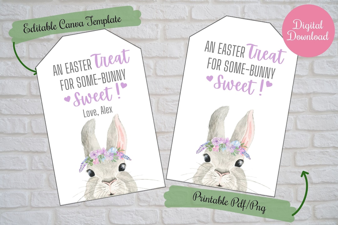 Easter Gift Tags,easter Treat for Some Bunny Sweet, Editable Favor Tags ...