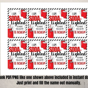 Back to School Soda Gift Tags, First Day of School Gift Tags Teacher,i ...