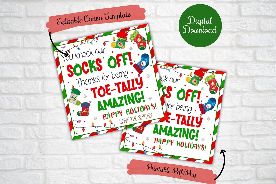 You Knock Our Socks off Christmas Gift Tags , Thanks for Being Totally ...