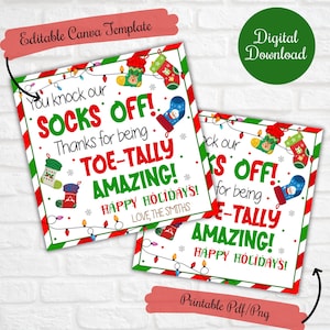 You Knock Our Socks off Christmas Gift Tags , Thanks for Being Totally ...