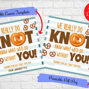 We Do Knot Know What We'd Do Without Youpretzel Teacher - Etsy