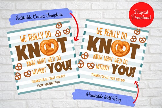 We Do Knot Know What We'd Do Without Youpretzel Teacher - Etsy