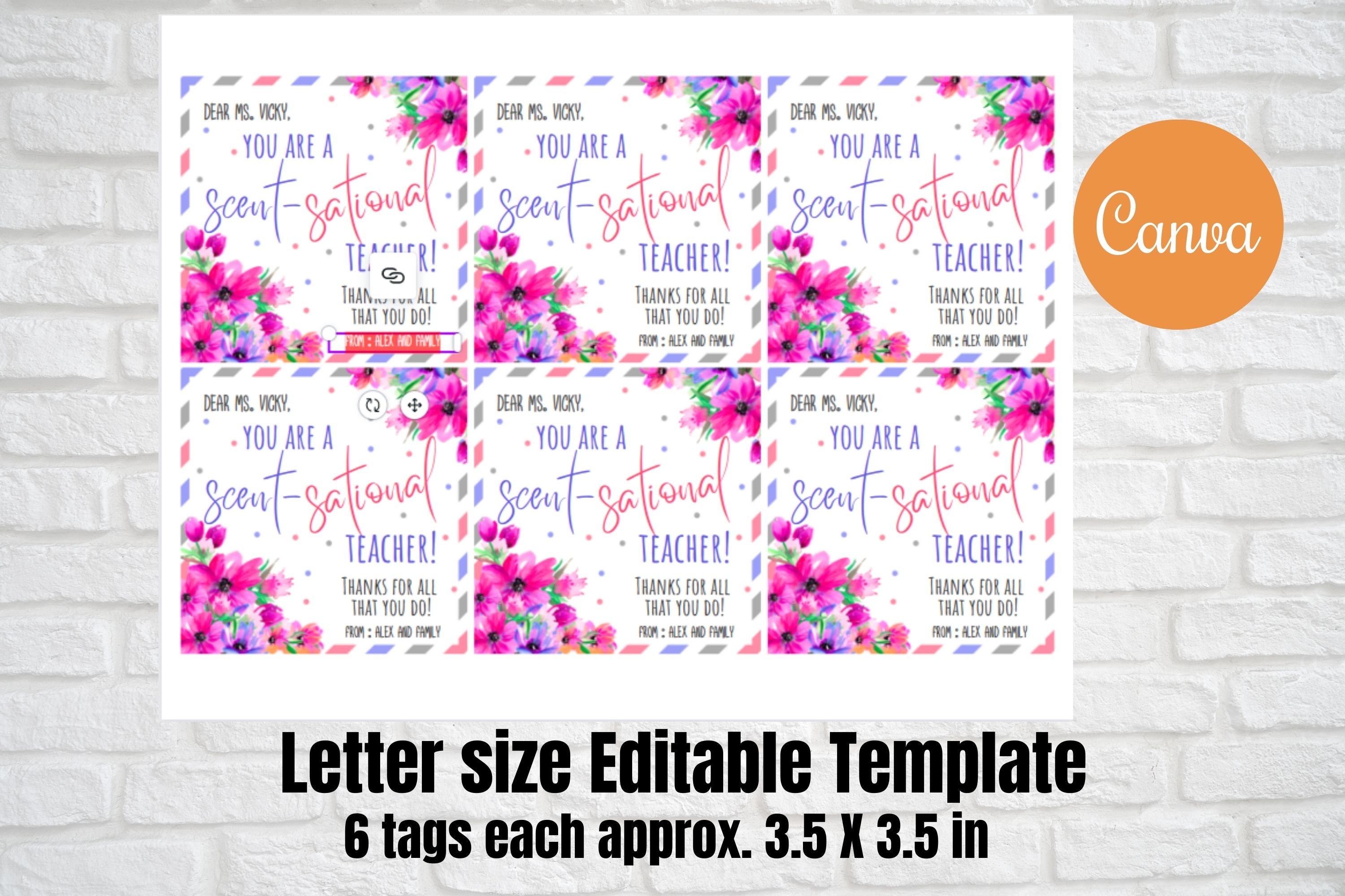 You Are a Scent-sational Teacher Gift Tags, Staff Nurse, Teacher ...