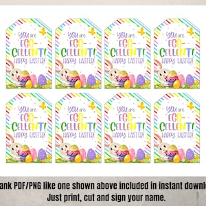 You Are Eggcellent Easter Eggs Treat Tag for Class School - Etsy