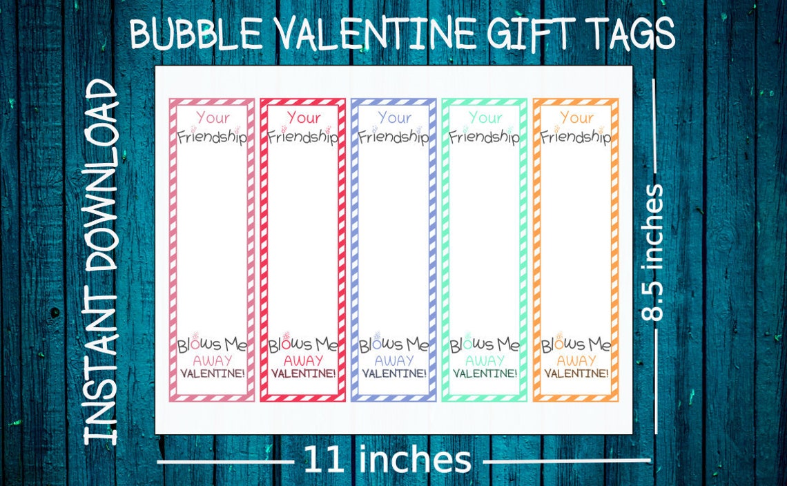 Bubble Valentines Tag Blow Me Away Bubble Valentine Card | Etsy