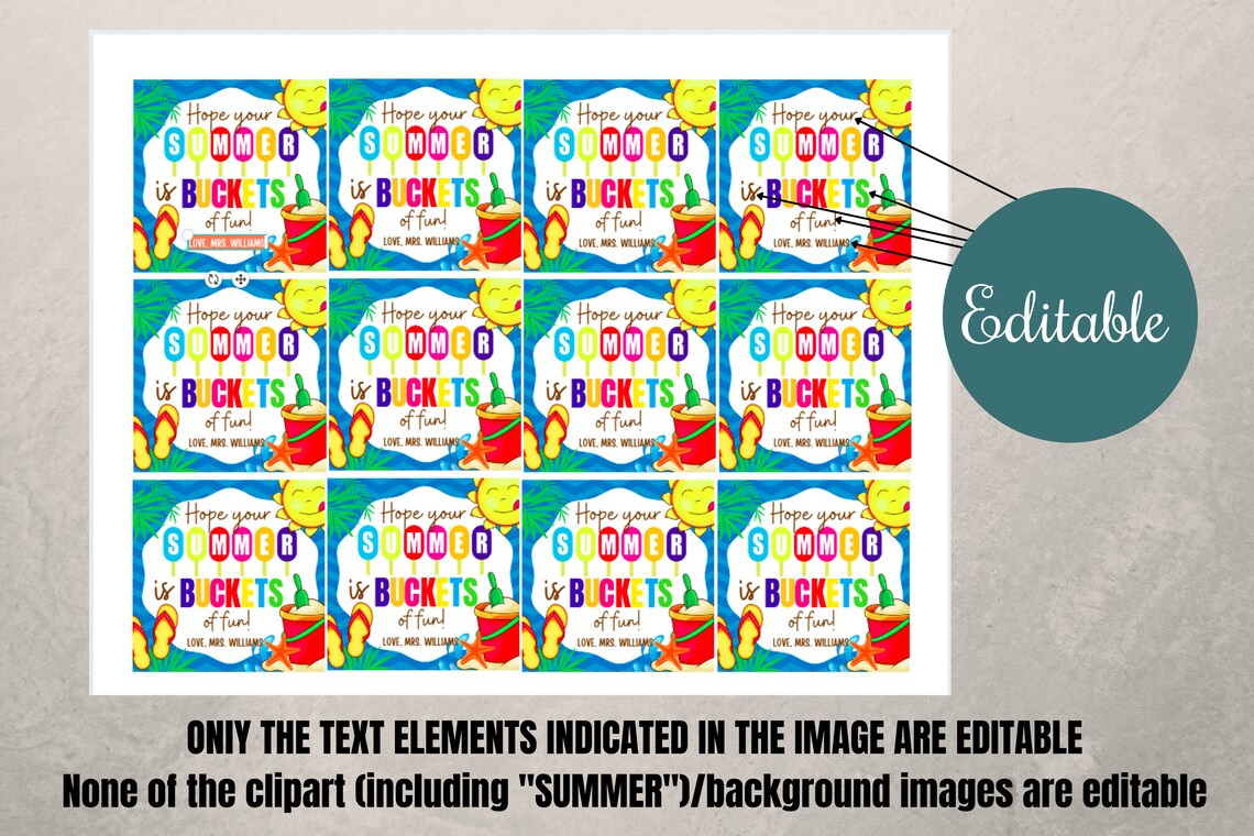 Buckets of Fun Gift Tags End of Year Gift Tags for | Etsy