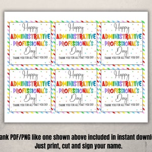 Admin Professional's Day Gift Tag, Administrative Assistant ...