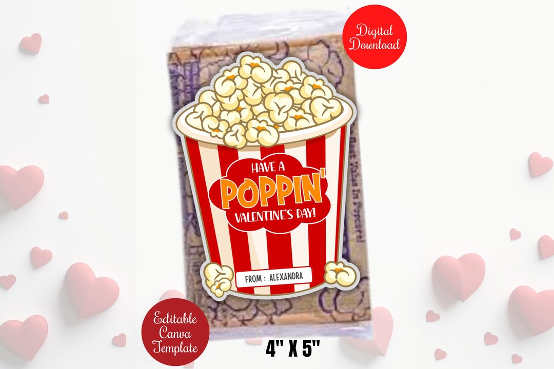 Have a Poppin' Valentine's Day Valentine Popcorn Gift Tags Printable ...