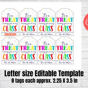Editable Back to School Gift Tags for Students From Teachers, First Day ...