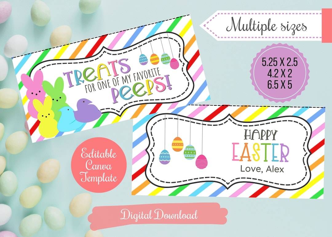 Treats for One of My Favorite Peeps Treat Bag Topper, Easter ...