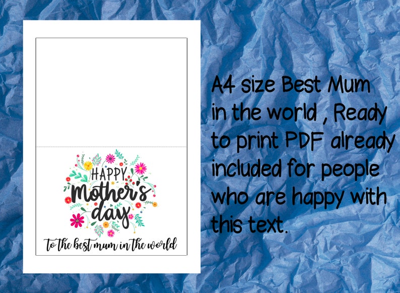 Happy Mothers Day Card With Floral Design, Editable in Canva Template ...