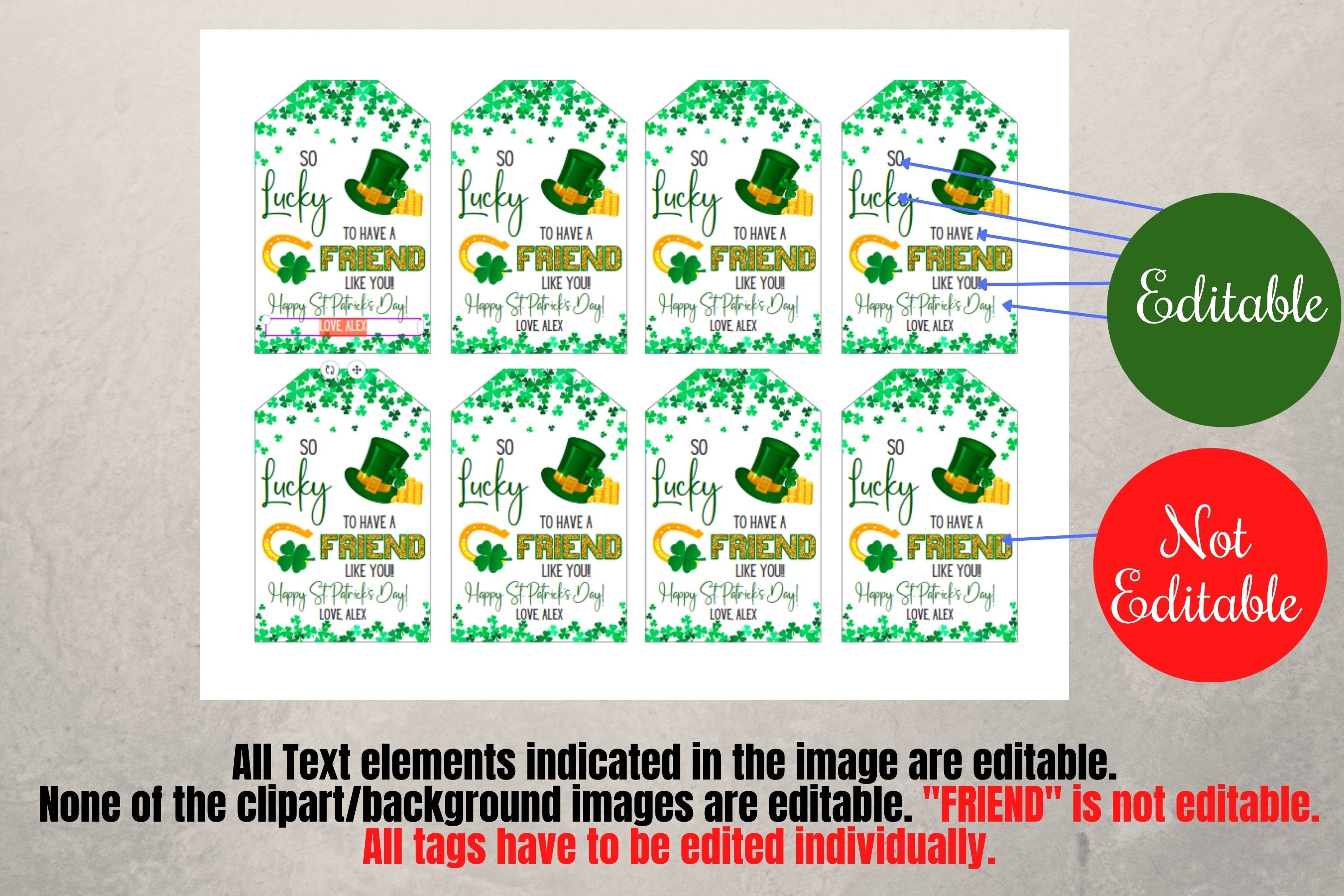 St. Patricks Day Lucky to Have Friend Like You Printable Gift Tags ...