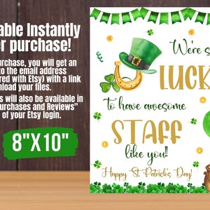 So Very Lucky to Have Awesome Staff Like You, St Patrick's Day ...