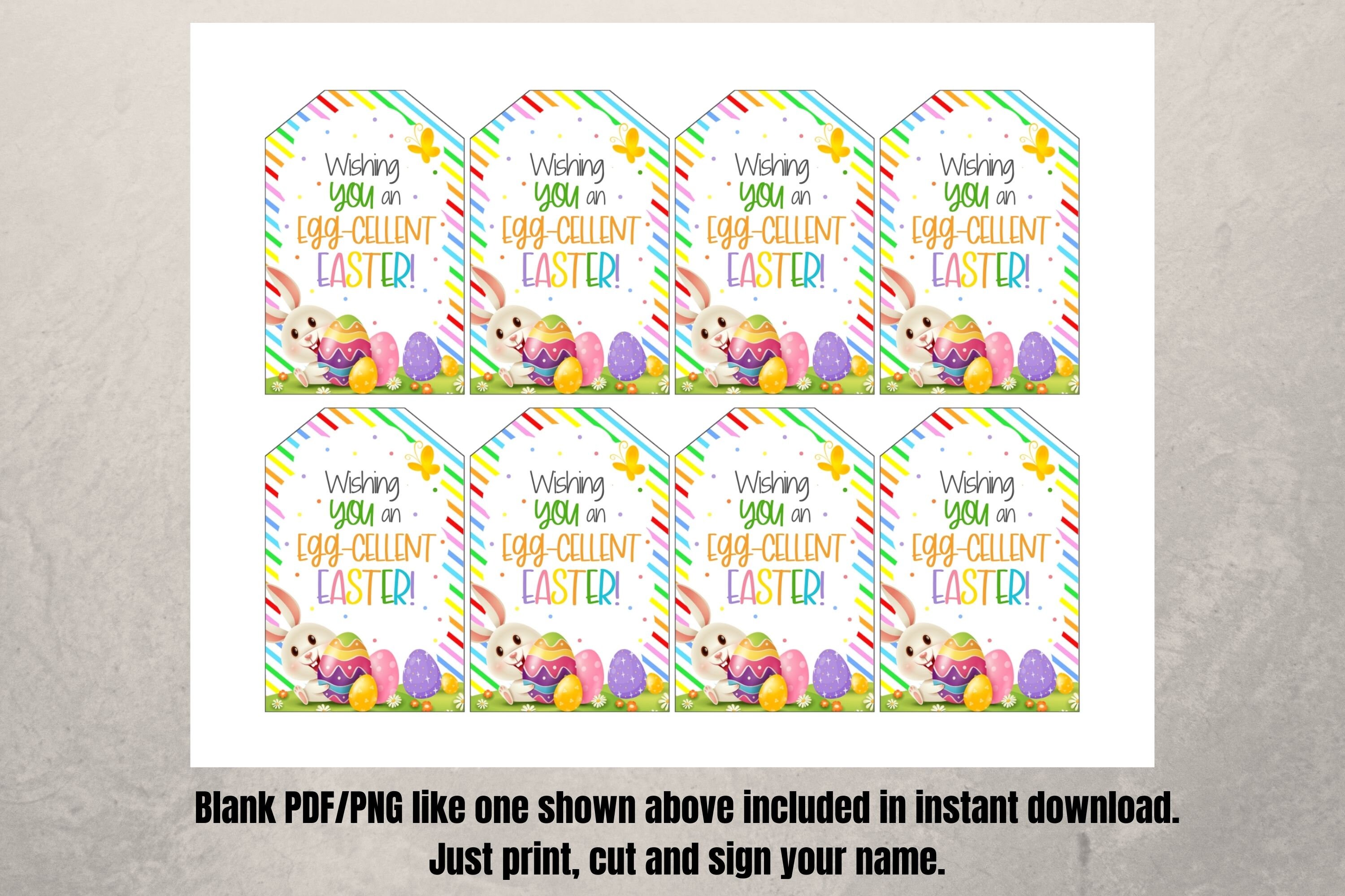 Wishing You an Eggcellent Easter Easter Eggs Treat Tag for - Etsy