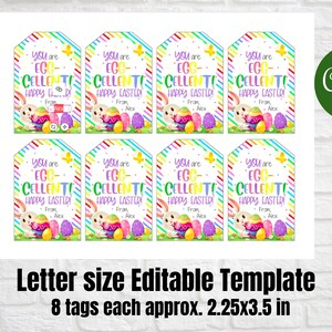 You Are Eggcellent Easter Eggs Treat Tag for Class School - Etsy