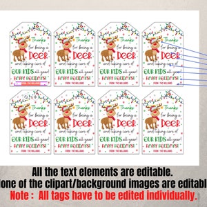 Thanks for Being a Deer and Taking Care of Our Kids, Editable Teacher ...