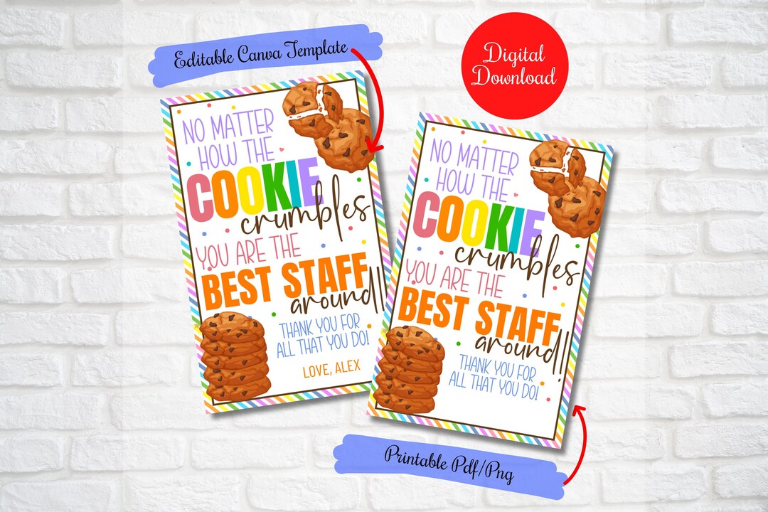 Teacher Appreciation Week Cookie Gift Tags, No Matter How the Cookie ...