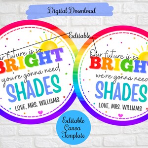 End of Year Class Sunglasses/shades Gift Tags Your Future is - Etsy