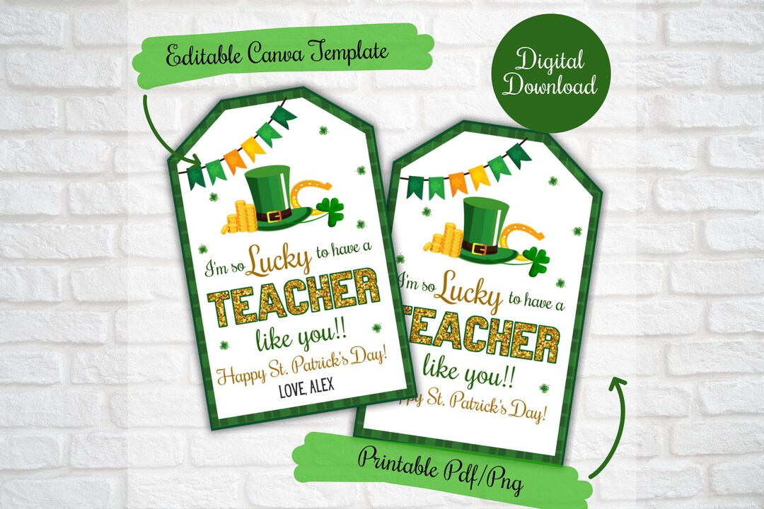 So Lucky to Have Teacher Like You Gift Tags for St. Patrick's Day Gifts ...