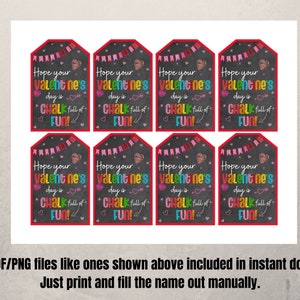 Printable Class Valentine Gift Tags for Chalk, Hope You Valentine is ...