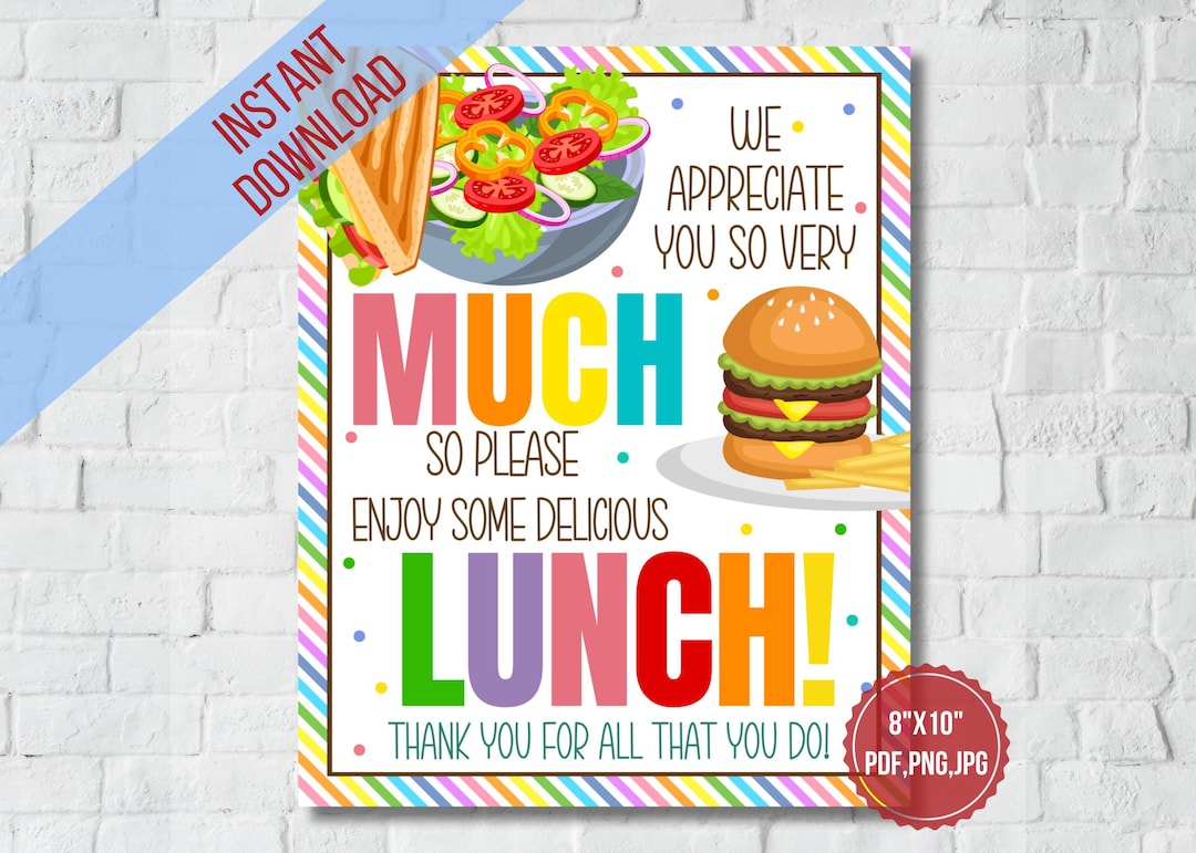 Lunch Teacher Appreciation Sign, Please Have Some Delicious Lunch Sign ...