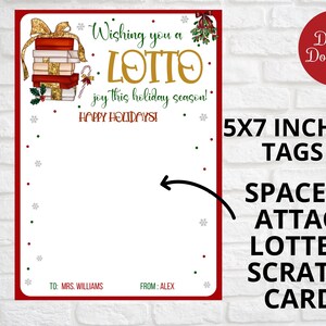 Christmas Lottery Scratch Card Holder for Teacher, Nurse Staff Employee ...