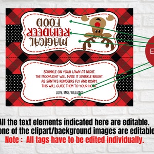 Magical Reindeer Food Treat Bag Toppers,editable Reindeer Food Poem ...