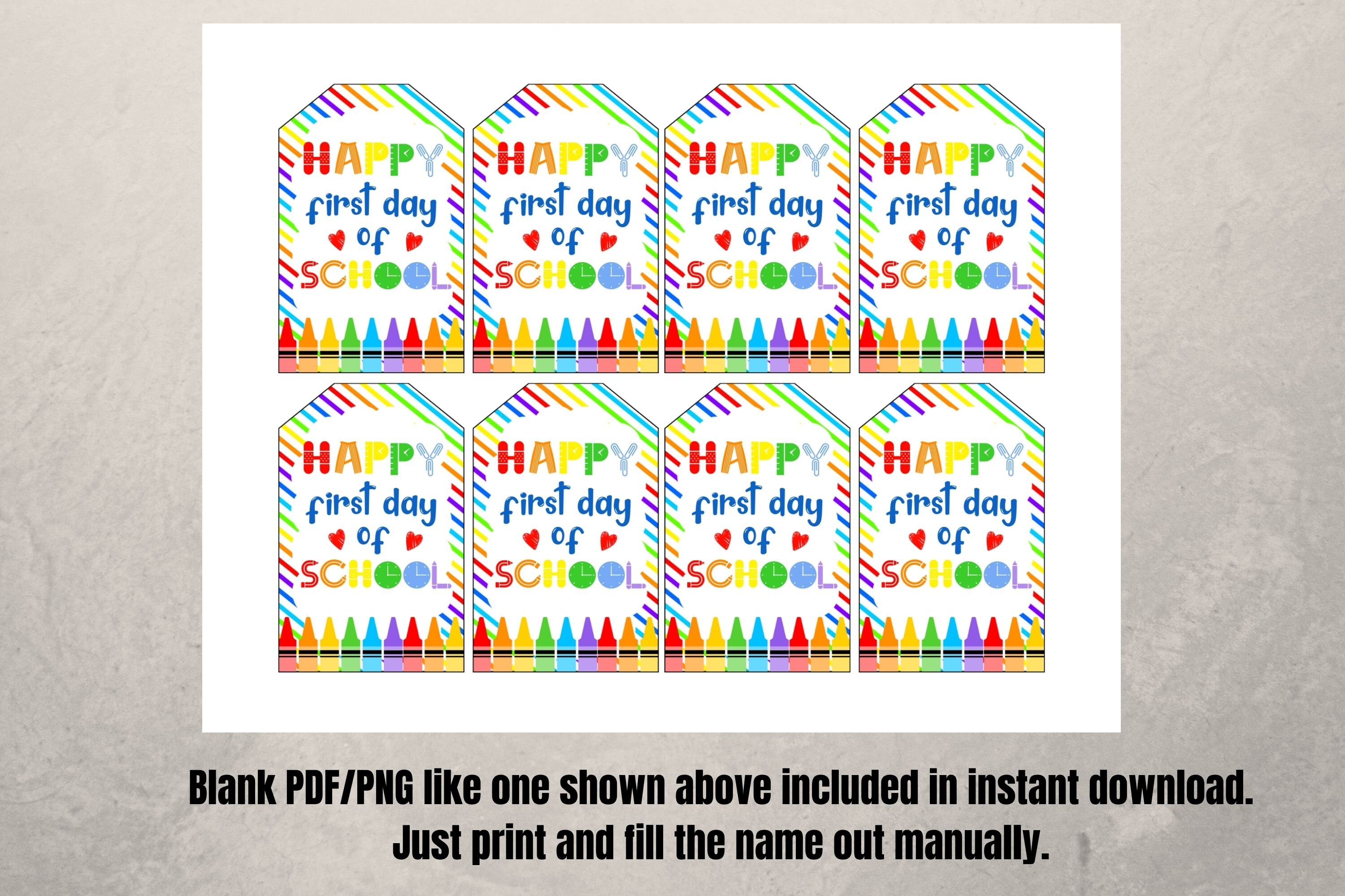Happy First Day of School Gift Tags for Students, Teachers, Back to ...