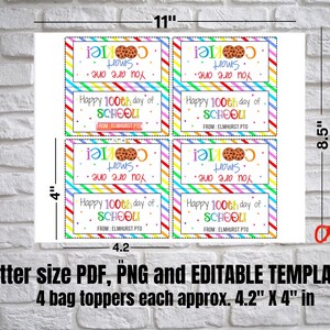 100th Day Cookie Treat Bag Toppers for Students, You Are One Smart ...