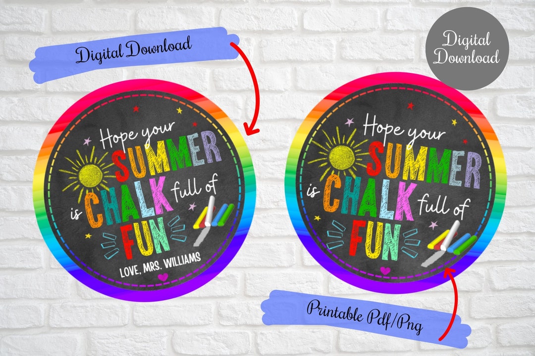 Chalk Full of Fun Gift Tags, End of Year Gift Tags for Students, End of ...