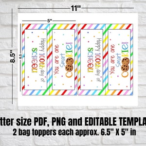 100th Day Cookie Treat Bag Toppers for Students You Are One | Etsy