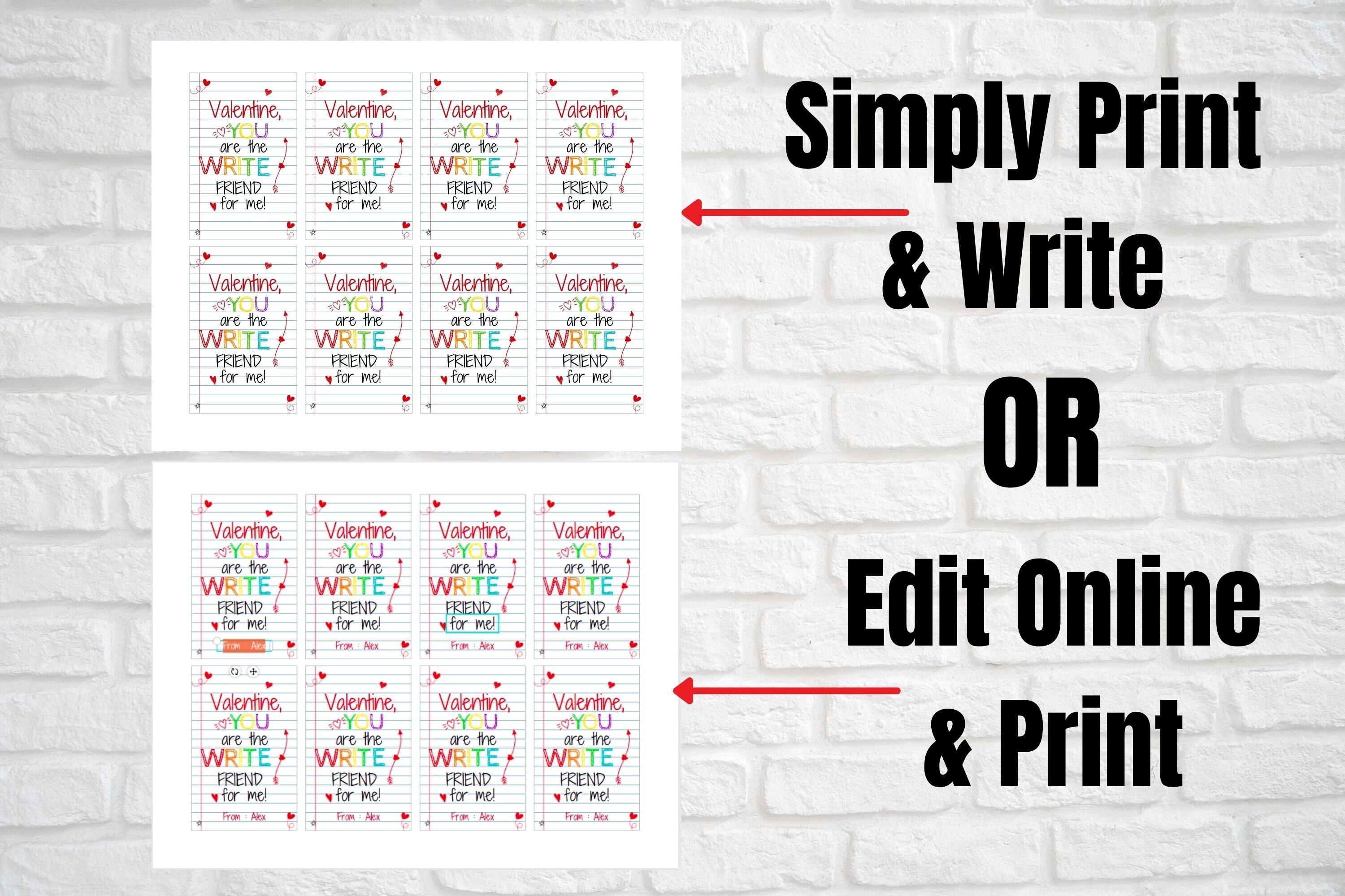 Valentine You Are Just Write Printable Tag for Valentine - Etsy