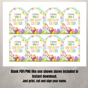 Wishing You an Eggcellent Easter , Easter Eggs Treat Tag for Class ...