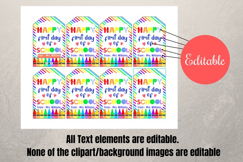 Happy First Day of School Gift Tags for Students Teachers - Etsy