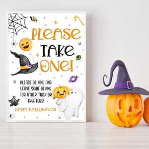 Halloween Please Take One Printable Sign, Halloween Decor, Halloween ...