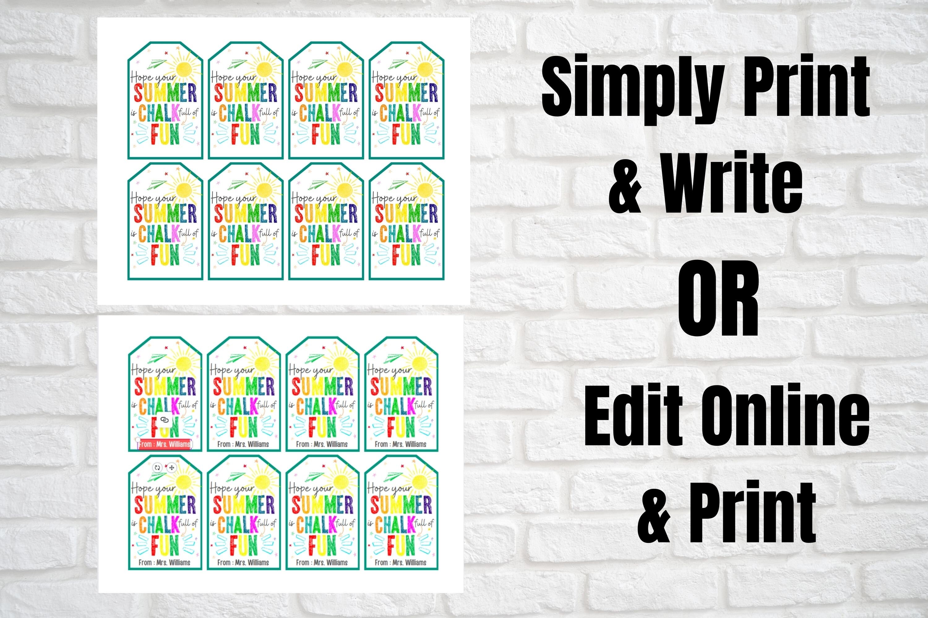 Chalk Full of Fun Gift Tags, End of Year Gift Tags for Students, Last ...