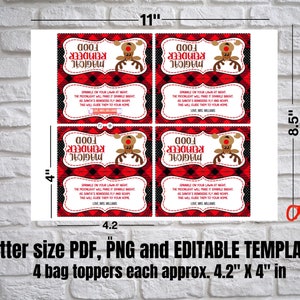 Magical Reindeer Food Treat Bag Toppers,editable Reindeer Food Poem ...