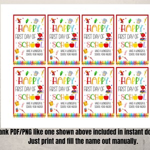 Happy First Day of School Gift Tags for Students, Teachers, Back to ...