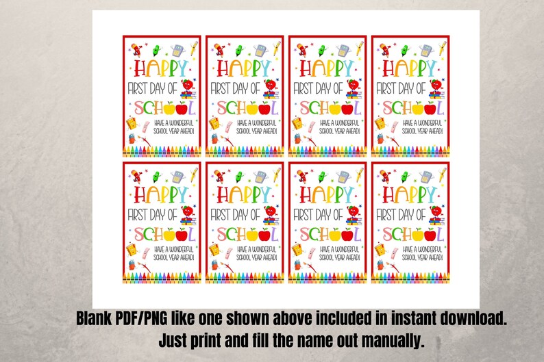 Happy First Day of School Gift Tags for Students, Teachers, Back to ...