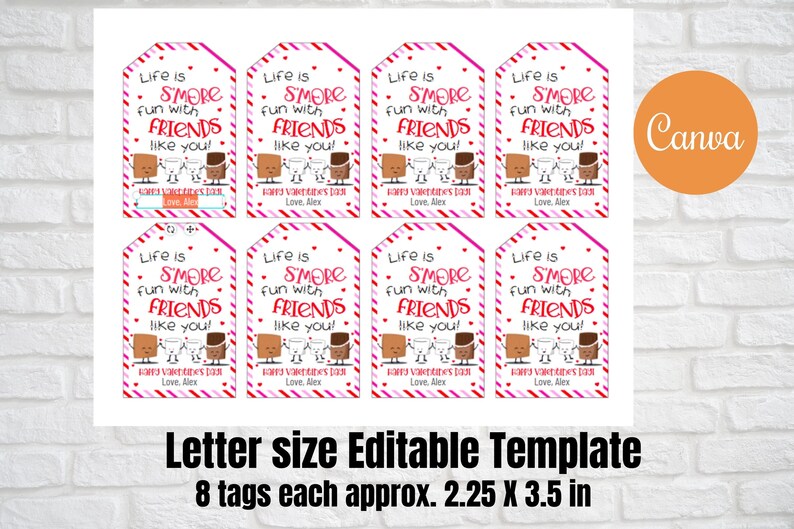 Printable Valentine S'mores Tags, Life is Smore Fun With Friends Like ...