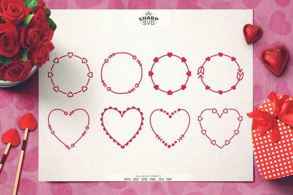 Valentine Frames SVG Valentine's Day SVG | Etsy