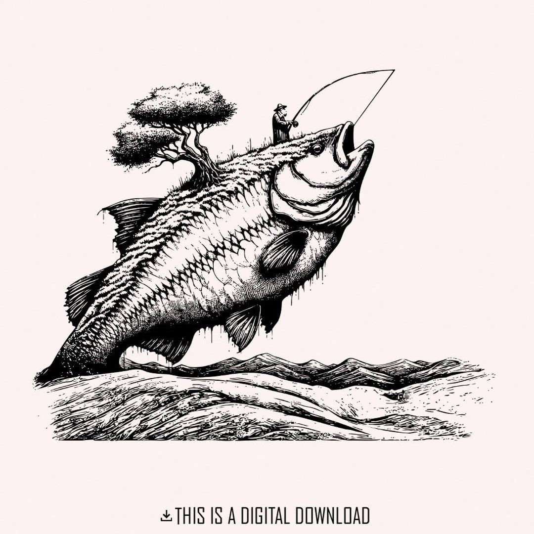 Fishing Sublimation PNG, Bass Fishing Art, Skeleton Fish PNG, Crappie ...