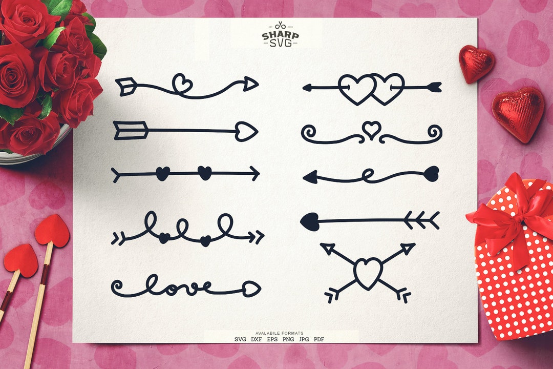 Valentine Arrows SVG | Cupid Arrow SVG | Valentine's Day Quotes Svg ...