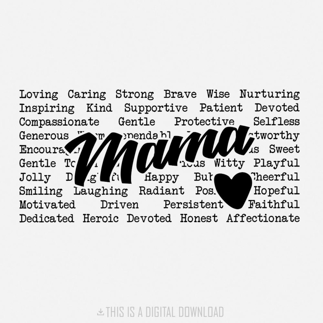 Mama Words Png, Sublimation Design, Mother's Day Gift Png, Gift for Mom ...