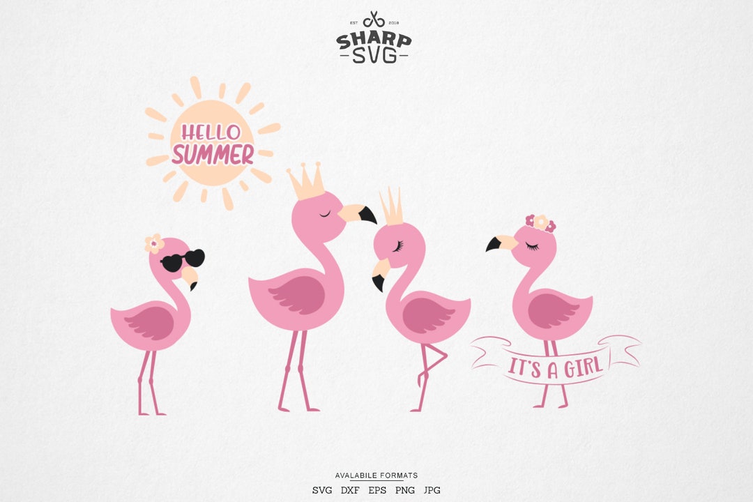 Flamingo SVG - Flamingo Bundle SVG - Cute Summer SVG - Layered Flamingo ...