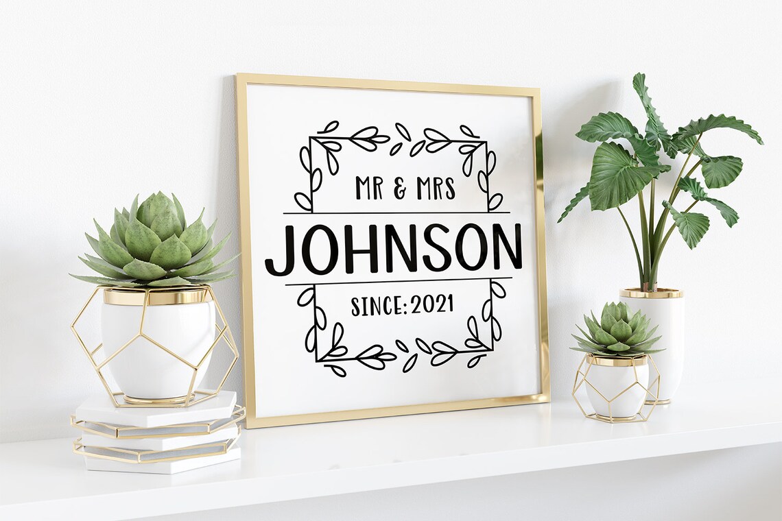 Split Floral Sign SVG Family Split Floral SVG Monogram - Etsy