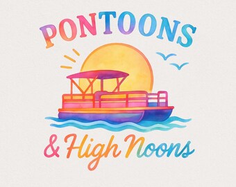 Pontoons and High Noons Hat, Neon Trucker Hat, Lake Hat, River Hat - Etsy
