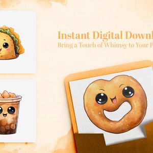 15 Kawaii Fast Food Clipart Bundle, Cute Food Pngs, Kawaii Burger ...