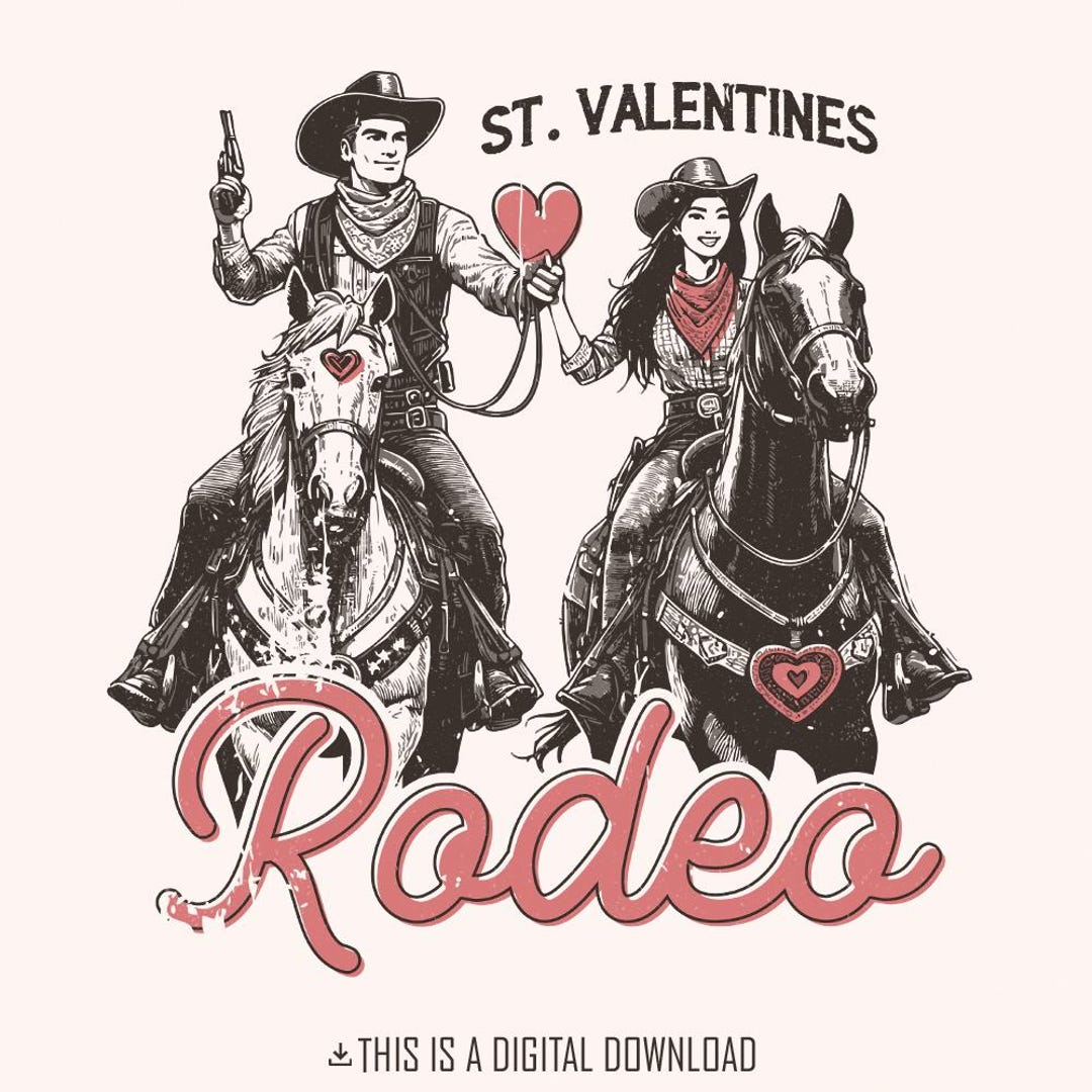 St Valentine's Wild West Rodeo PNG, Vintage Western Valentine's Design ...
