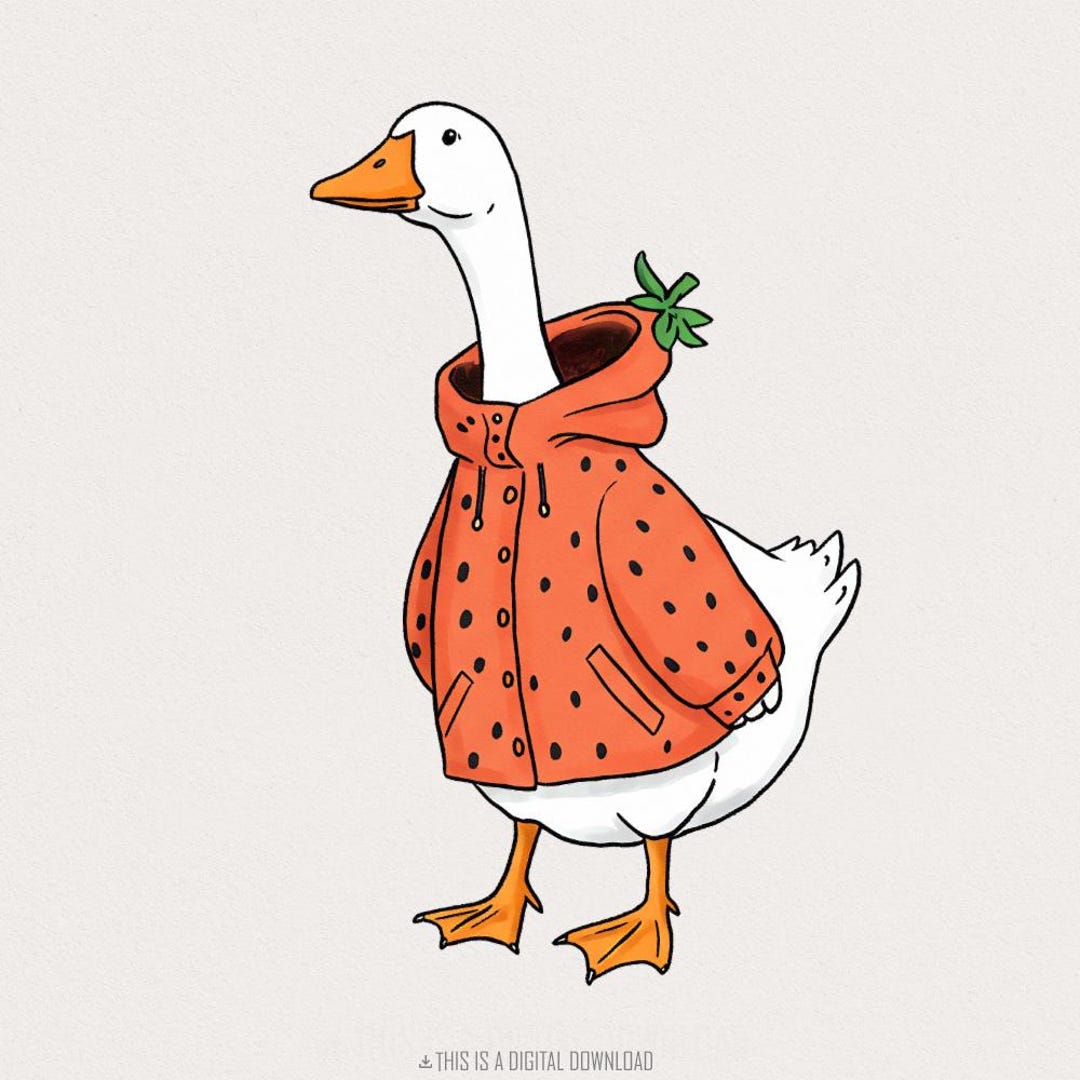 Strawberry Silly Goose PNG Digital Download, Retro Cottagecore Trendy ...